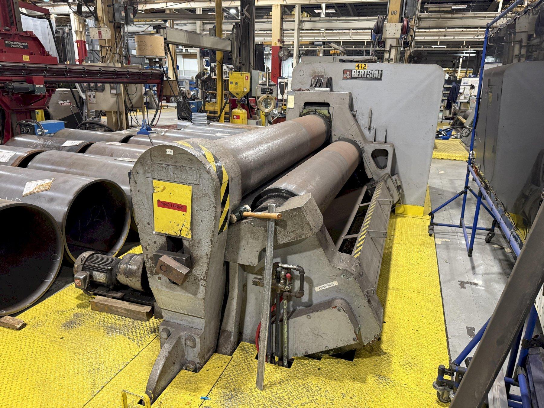 1″ X 8′ BERTSCH MODEL #14 INITIAL PINCH PLATE BENDING ROLL: STOCK #24034